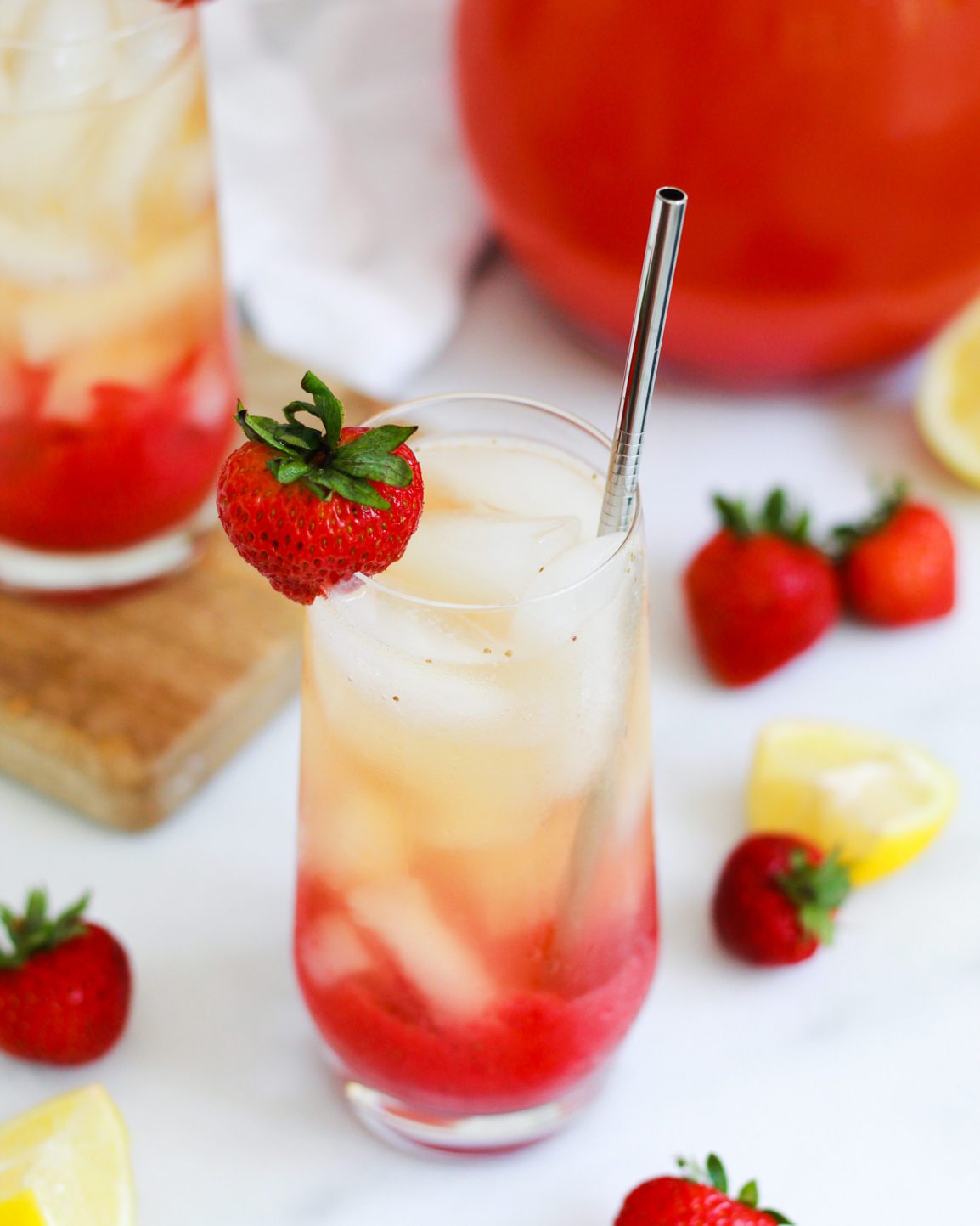 Iced Strawberry Green Tea Lemonade | The Banana Diaries