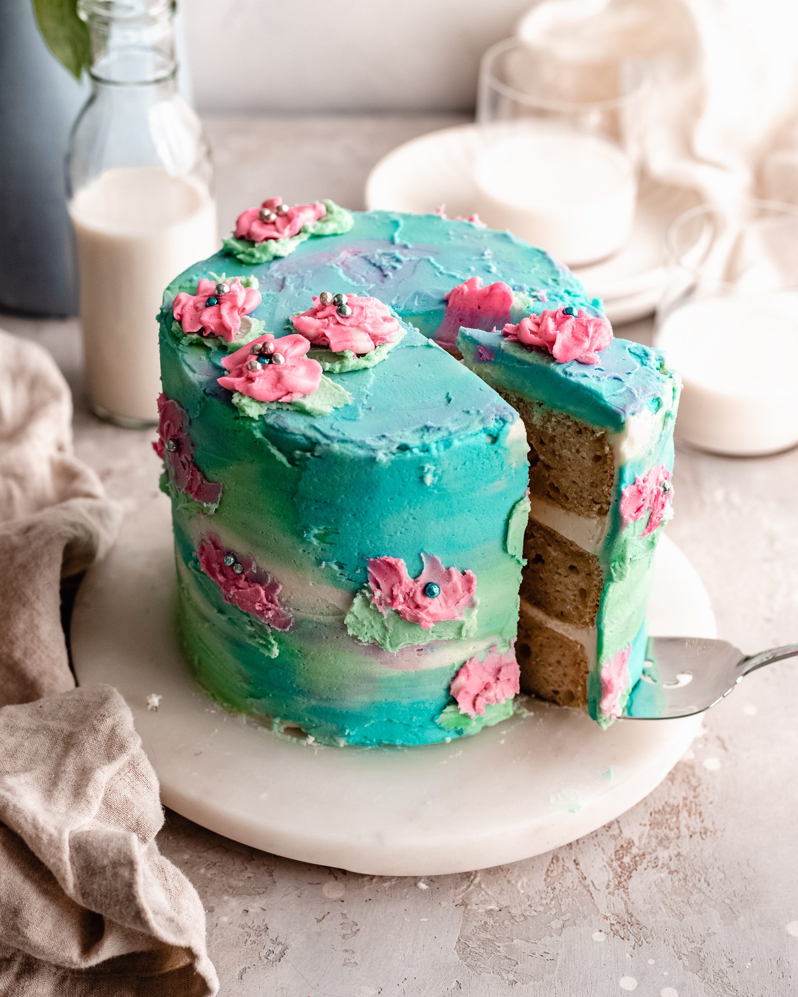 How to make a Watercolor Cake (with natural colors!) | The Banana Diaries