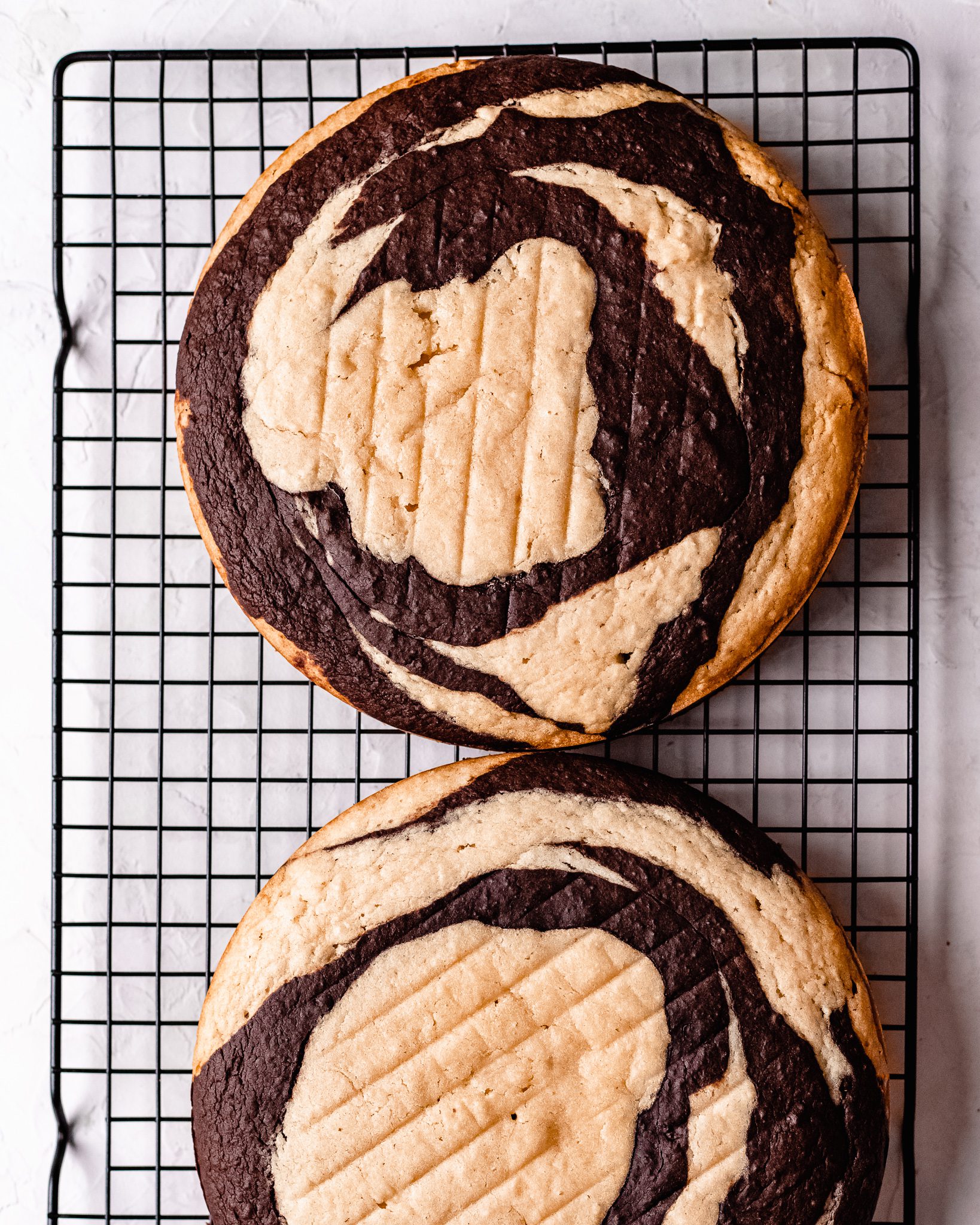 Easy MOIST Vegan Zebra Cake with Cream Cheese Frosting | The Banana Diaries