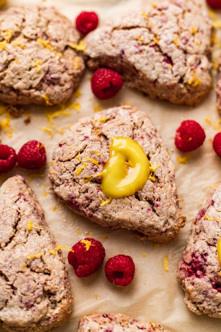 Vegan Lemon Raspberry Scones (Gluten Free) | The Banana Diaries
