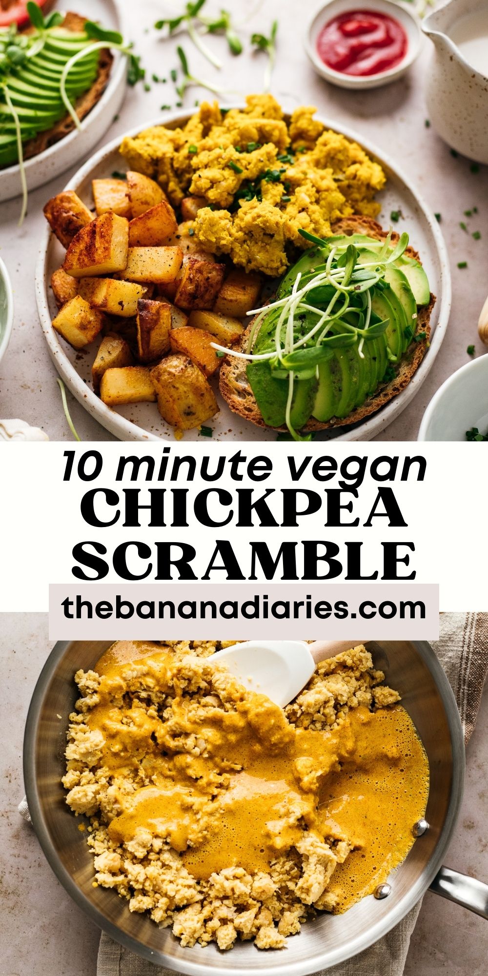 Fluffy Vegan Chickpea Scramble Recipe (Super Easy!) | The Banana Diaries