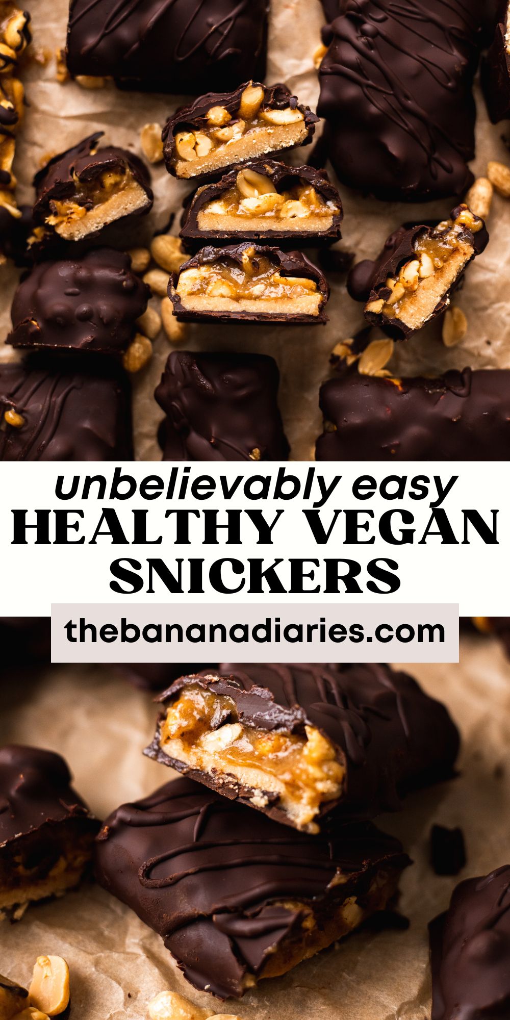 Healthier Vegan Snickers Bars (Easy!) | The Banana Diaries