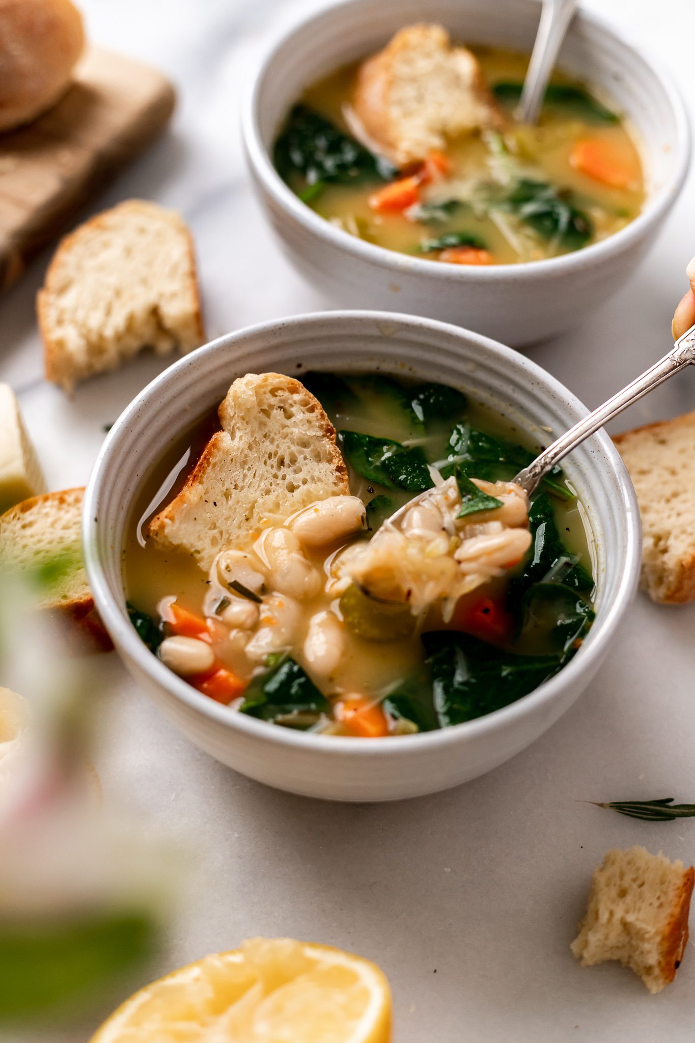 Healthy And Light Tuscan White Bean Soup Vegan The Banana Diaries