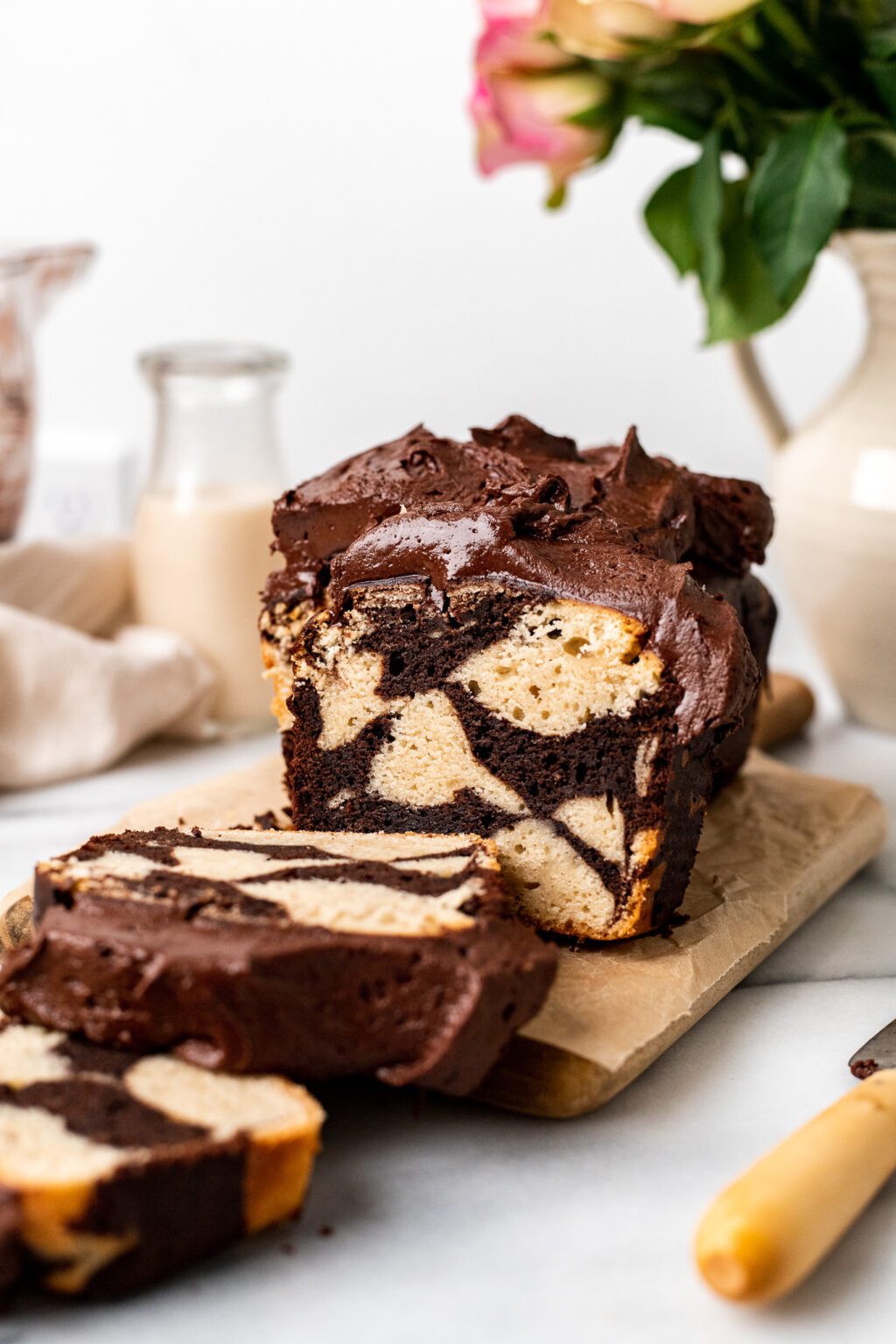 Soft & Buttery Vegan Marble Loaf Cake (No Eggs, No Dairy!) | The Banana ...