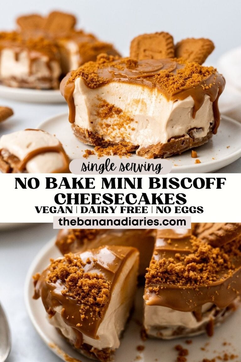 No Bake Mini Biscoff Cheesecakes for Two (Dairy Free!) | The Banana Diaries