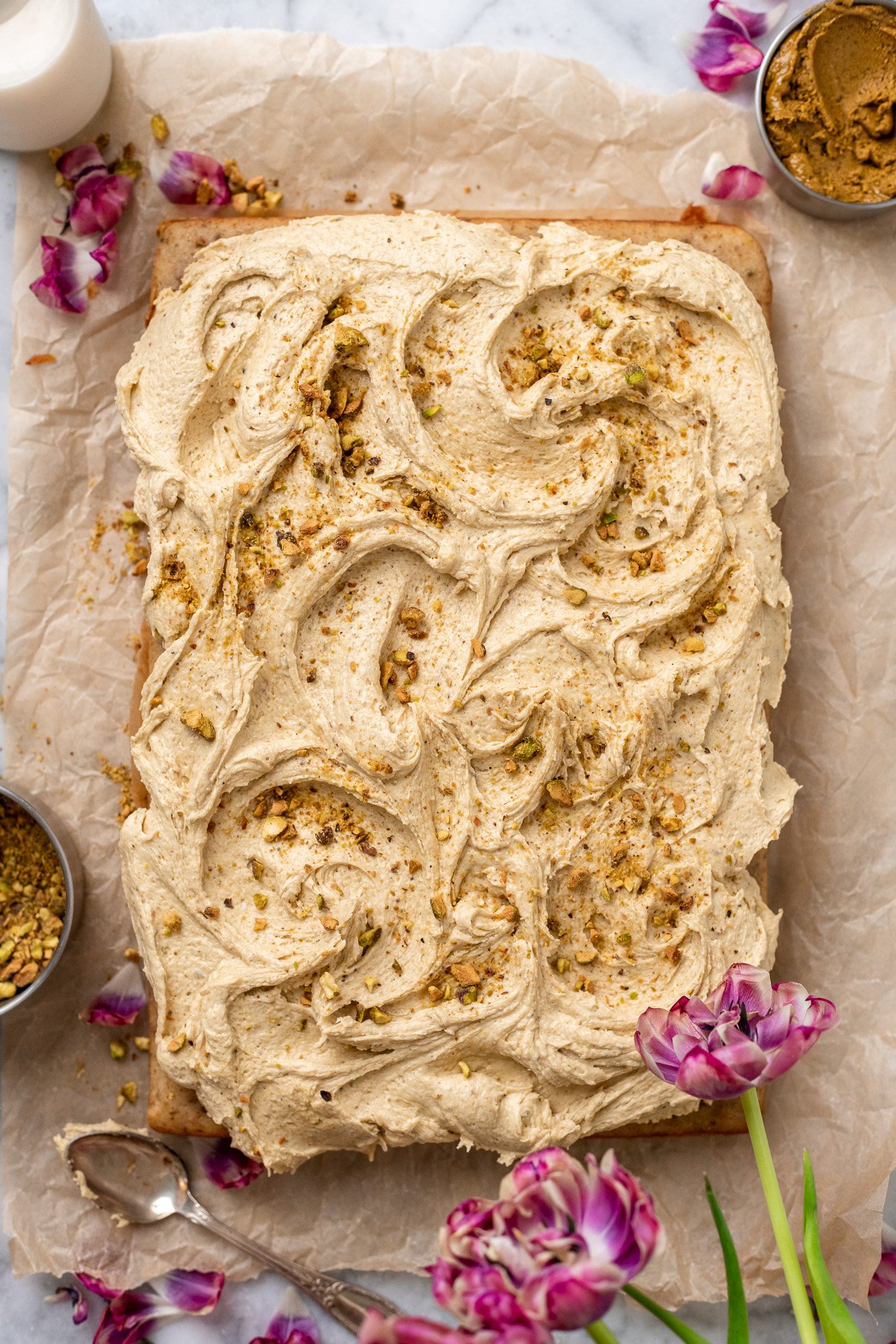 Fluffy & Moist Vegan Pistachio Cake (One Bowl! Easy!) | The Banana Diaries