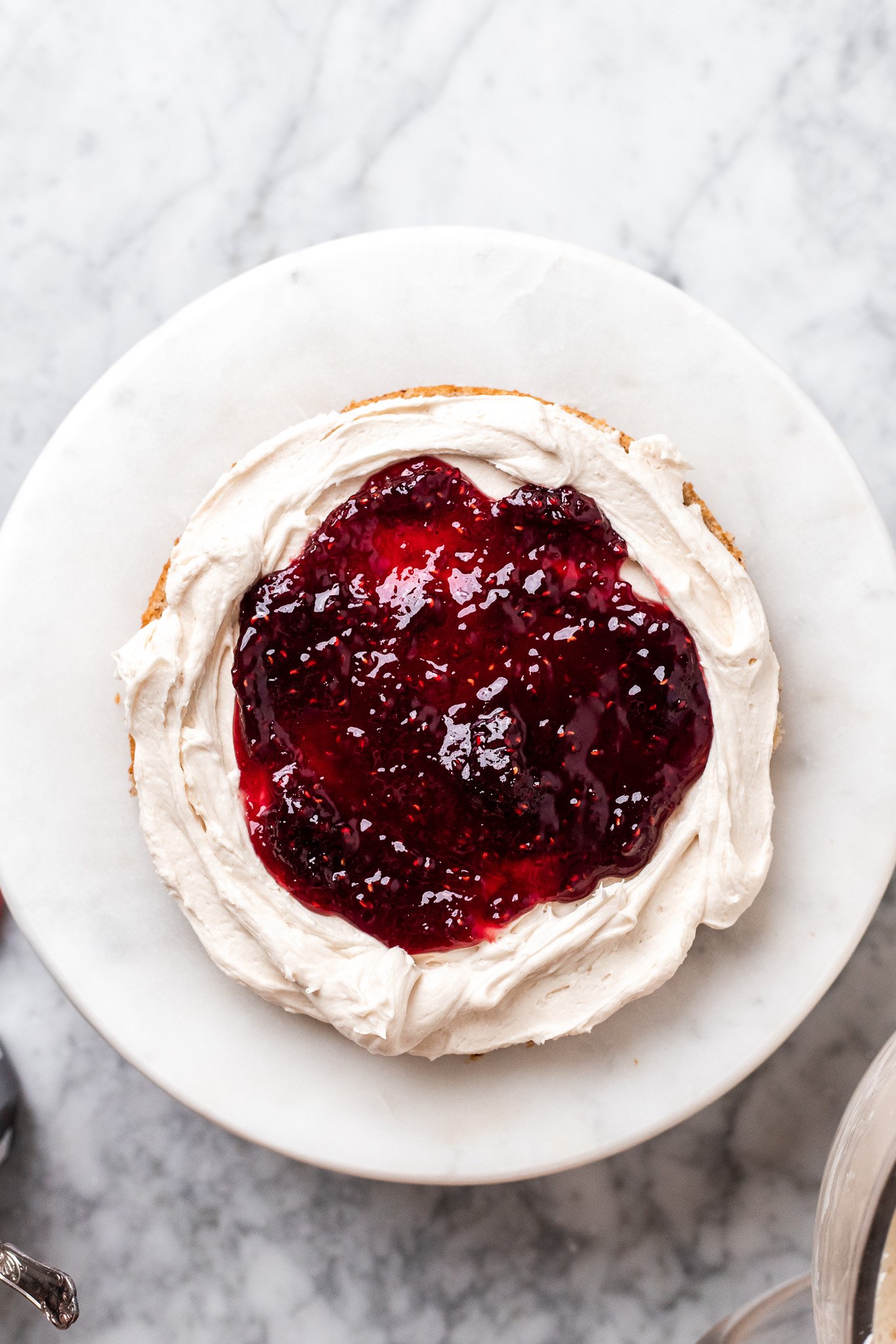 One Bowl Vegan Almond Raspberry Cake with Cream Cheese Frosting | The ...