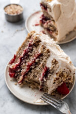 One Bowl Vegan Almond Raspberry Cake with Cream Cheese Frosting | The ...