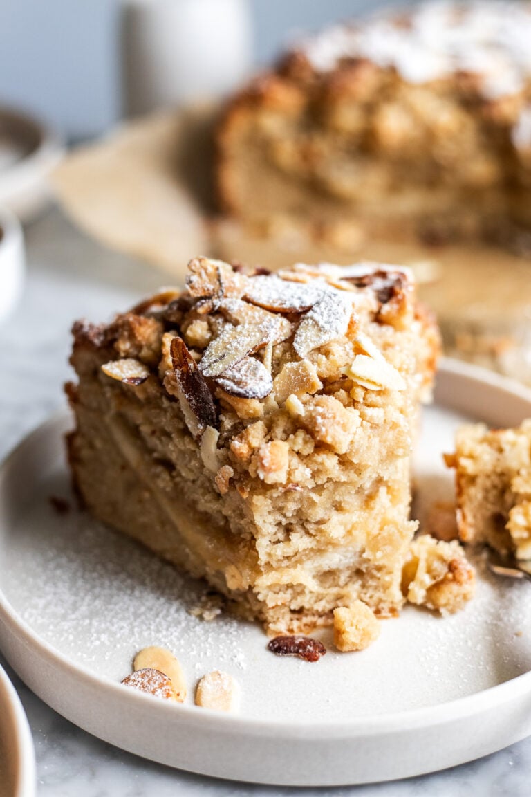 MOIST Vegan Almond Coffee Cake with "Cream Cheese" Filling | The Banana ...