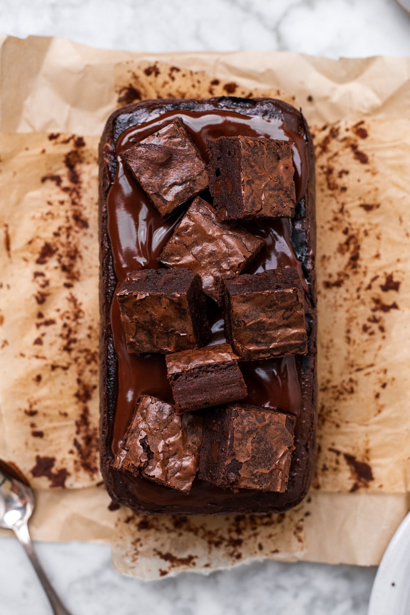 Molten Small Batch Vegan Brownie Basque Cheesecake | The Banana Diaries