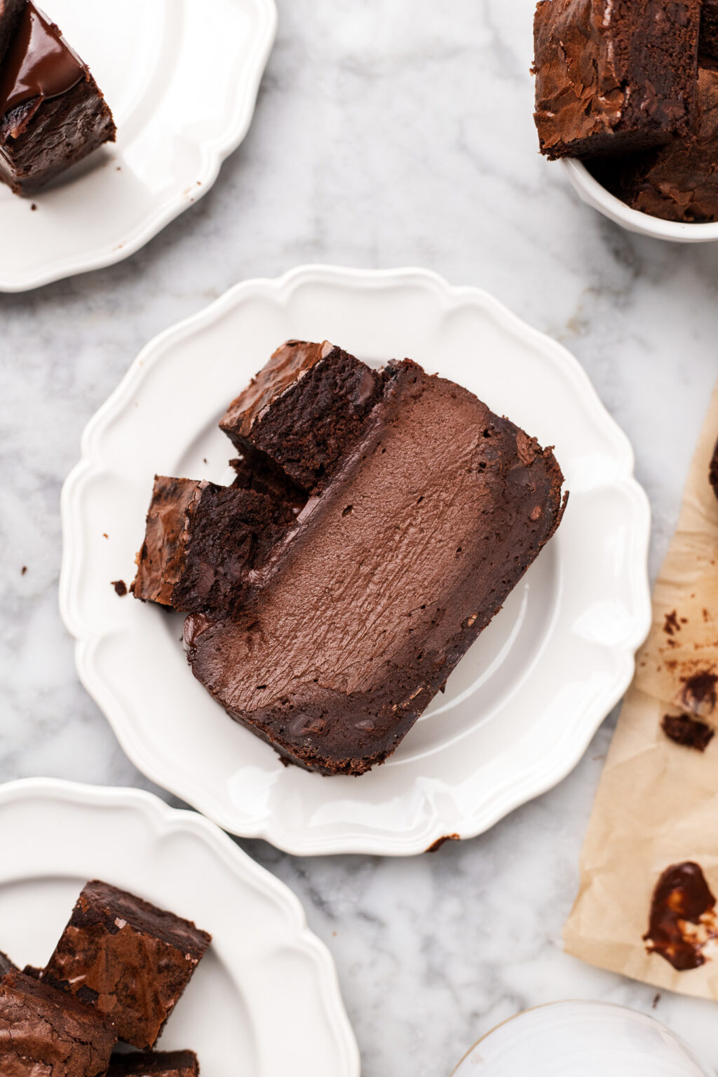 Molten Small Batch Vegan Brownie Basque Cheesecake | The Banana Diaries