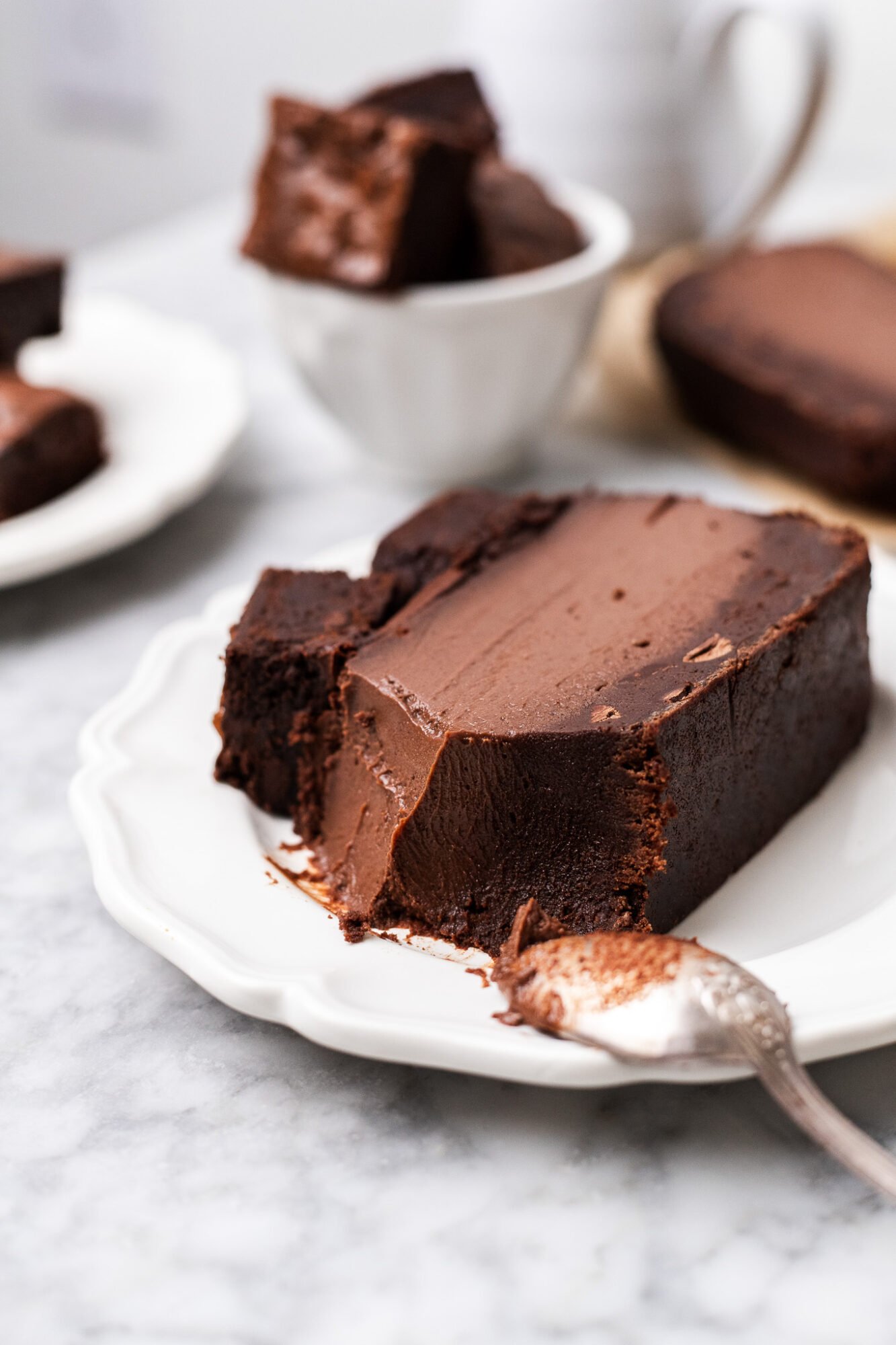 Molten Small Batch Vegan Brownie Basque Cheesecake | The Banana Diaries