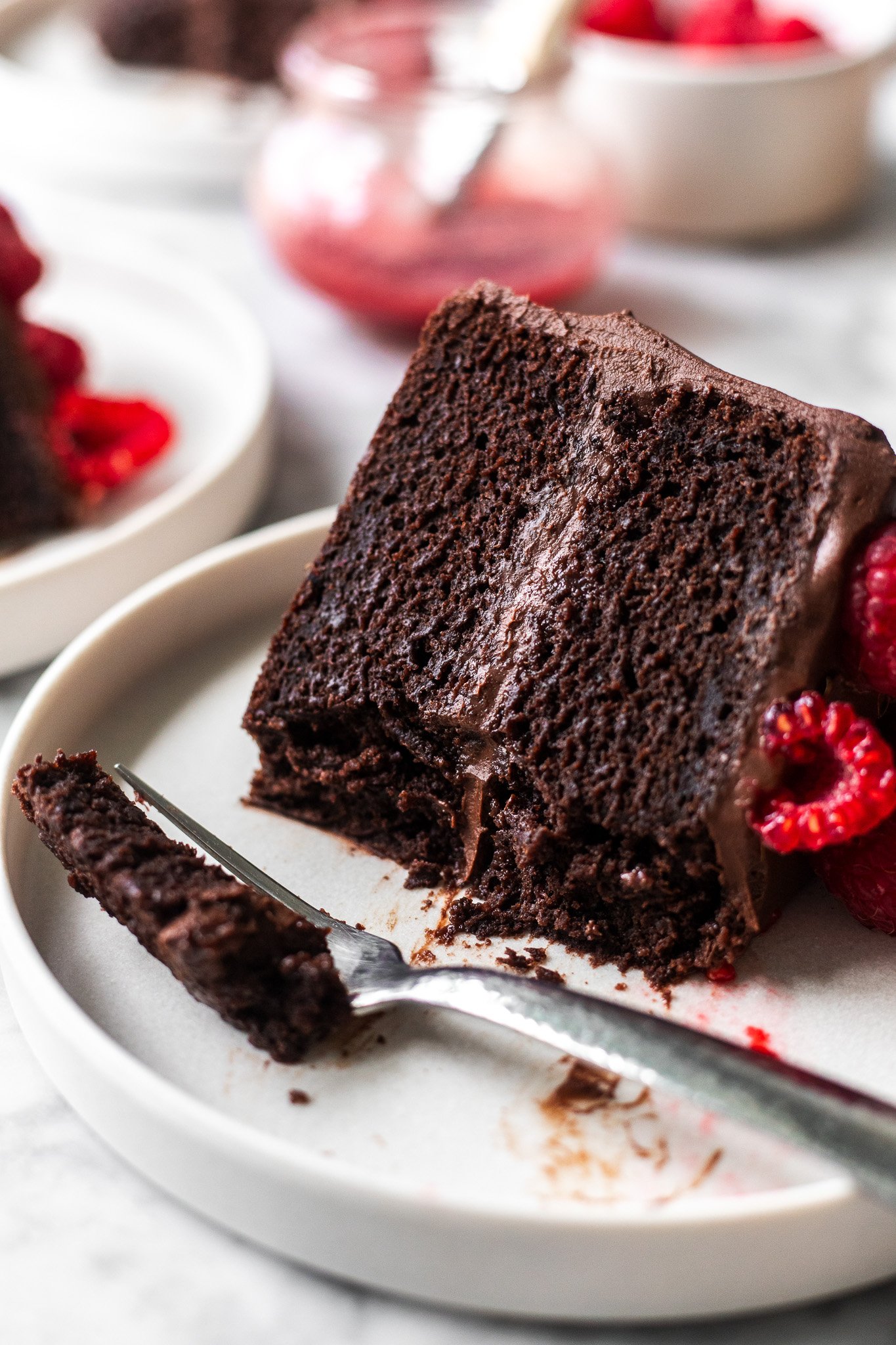 Unbelievably Vegan Chocolate Raspberry Fudge Cake | The Banana Diaries
