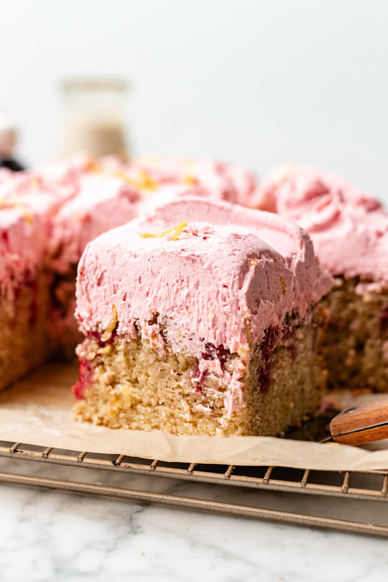 One Bowl MOIST Vegan Raspberry Lemon Sheet Cake with Lemon Curd | The ...