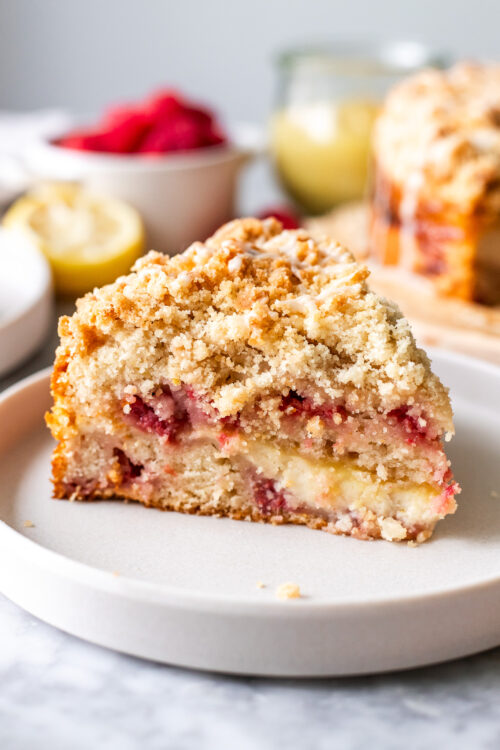 Soft & Tender Vegan Lemon Raspberry Coffee Cake with 'Cream Cheese ...
