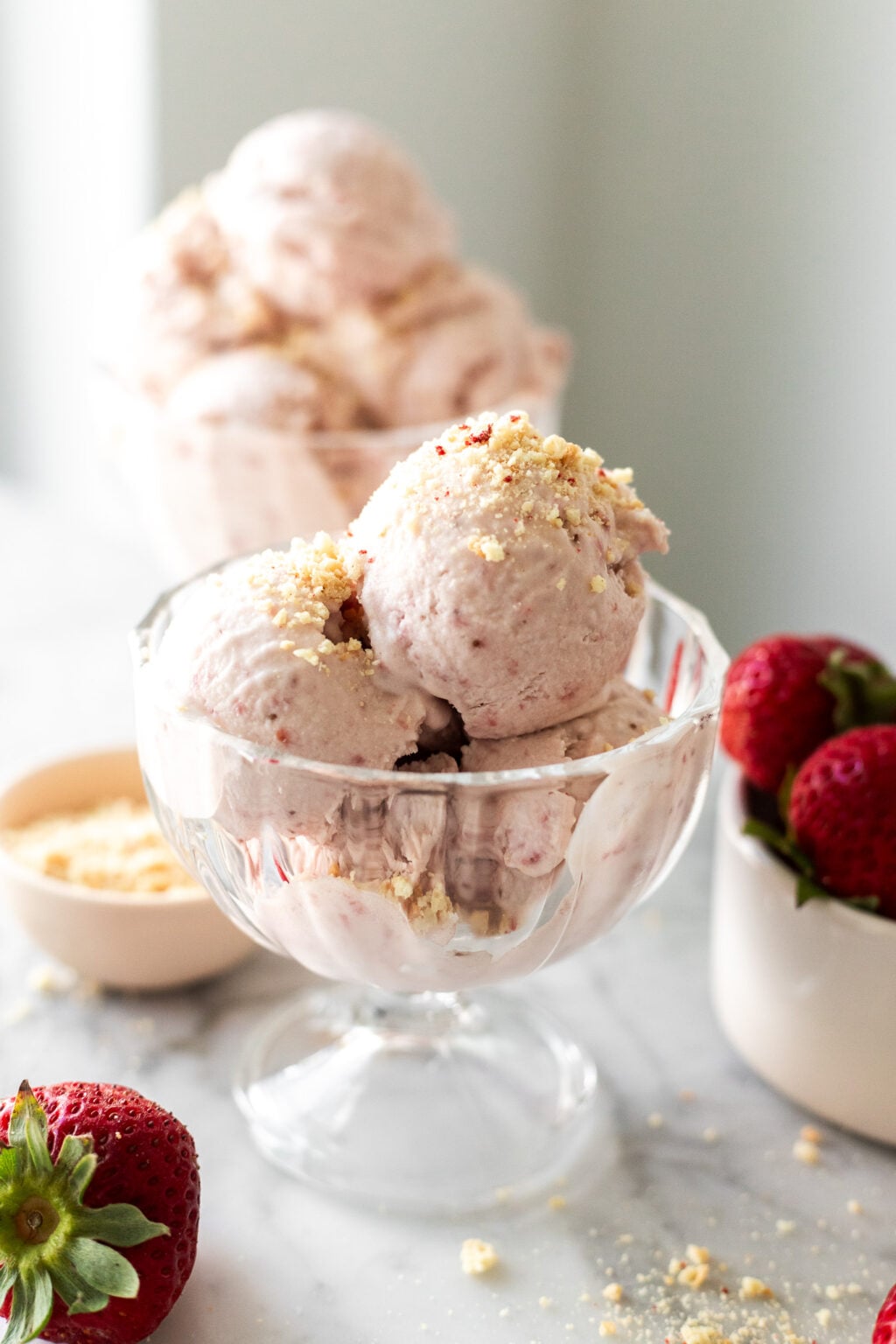 4 Ingredient Creamy Vegan Strawberry Ice Cream | The Banana Diaries