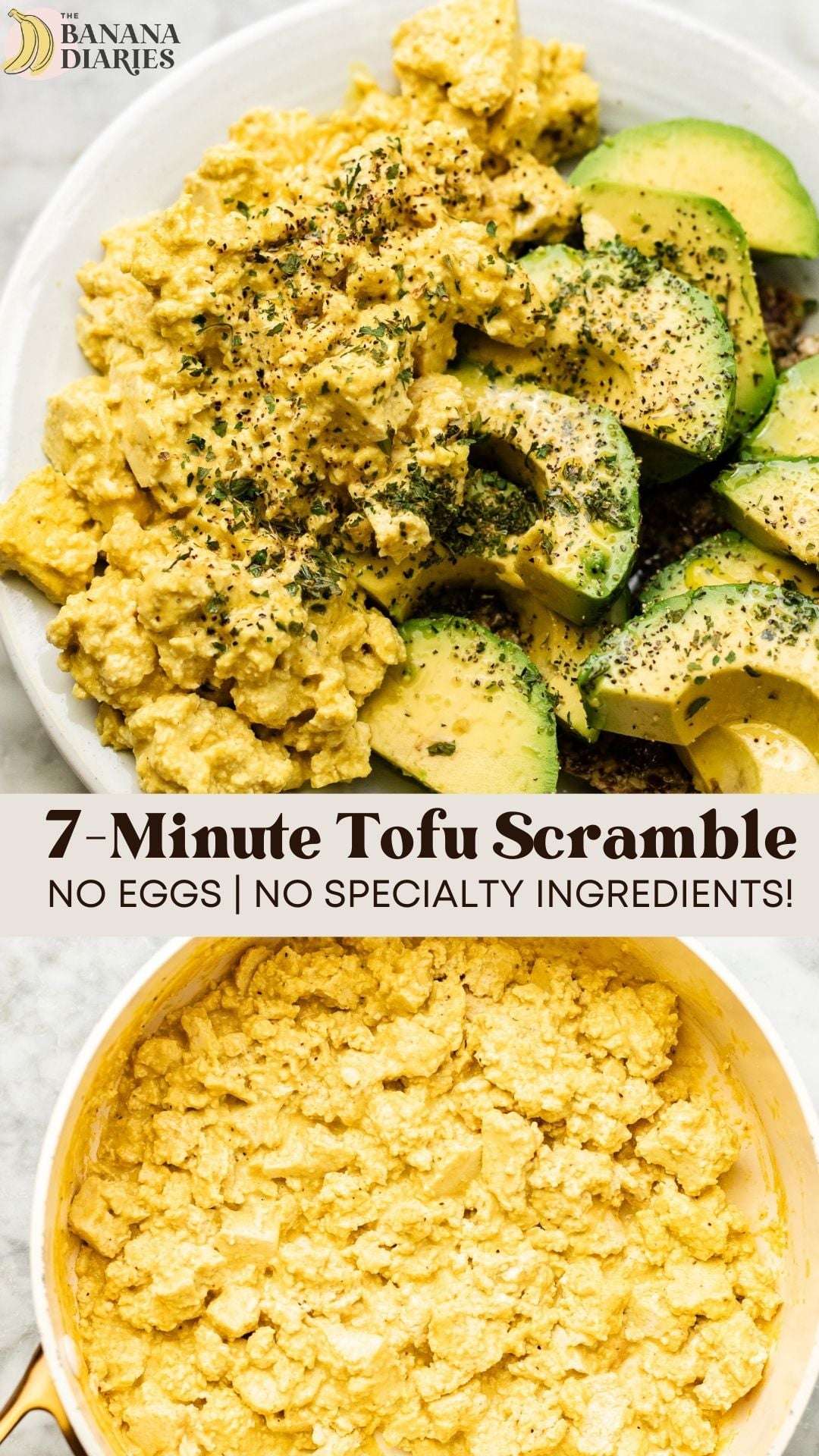 SOFT Fluffy Tofu Scramble - Ready in 7 minutes! | The Banana Diaries